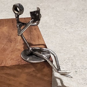 Metal Art Reading a Book Sculpture, Welded Book Figurine - Etsy