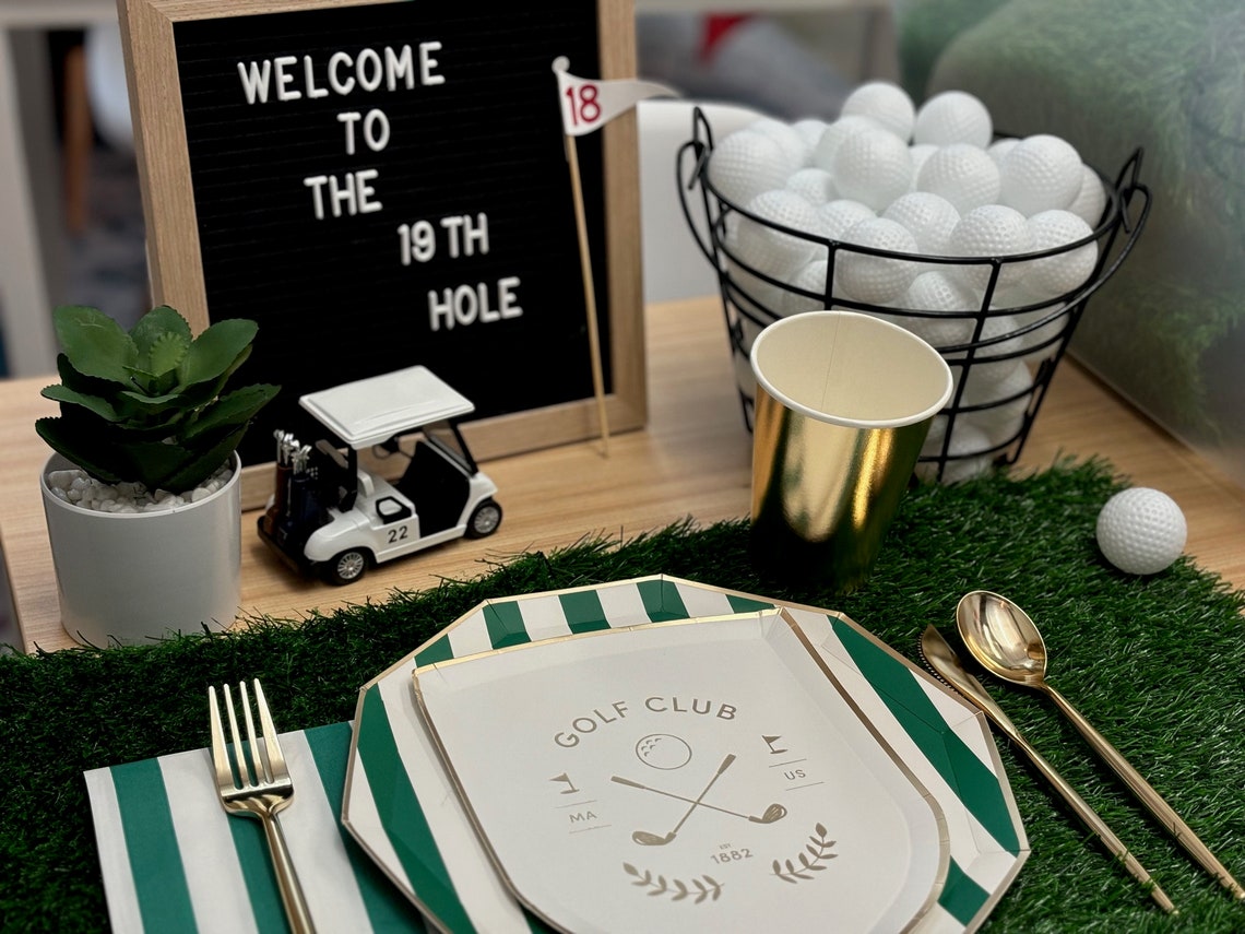 Golf Club Tableware Kit- Golfer Fans- Birthday- Luncheon- Father's Day ...