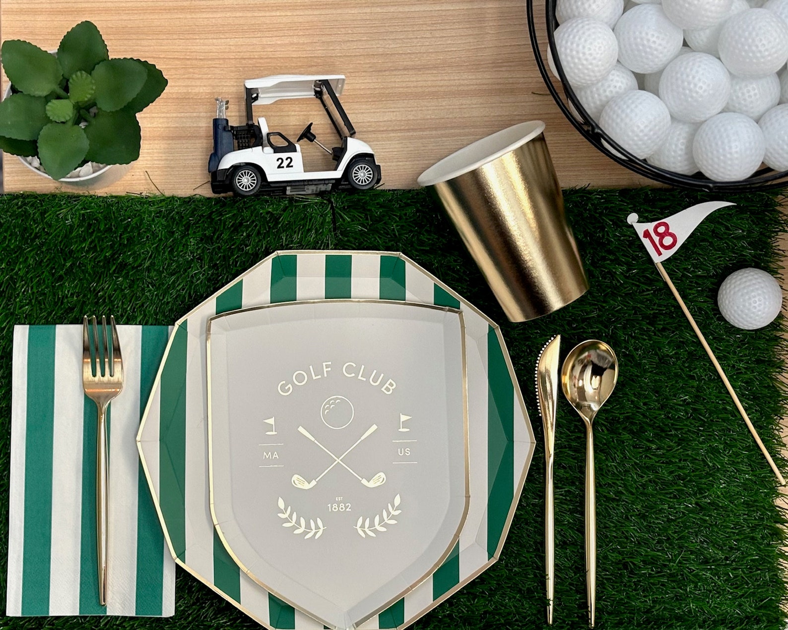 Golf Club Tableware Kit- Golfer Fans- Birthday- Luncheon- Father's Day ...
