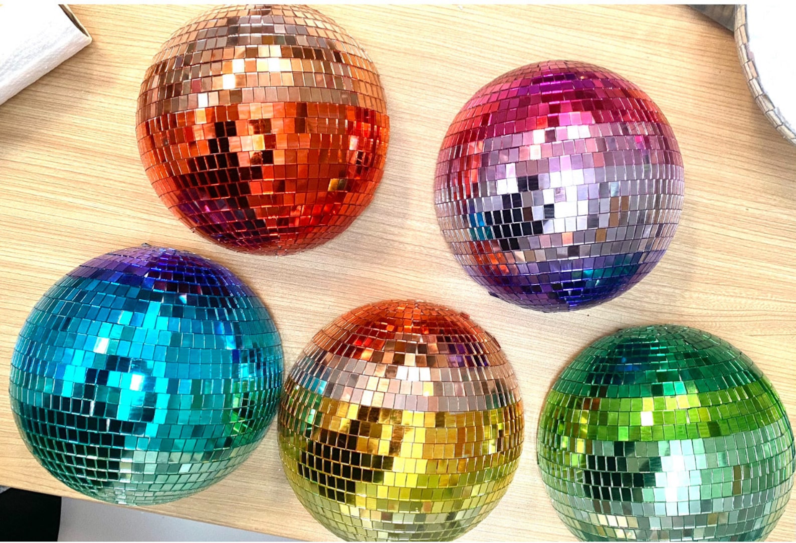 Colorful Disco Balls Assorted Sizes and Colors Stunning, Glam, Home or ...