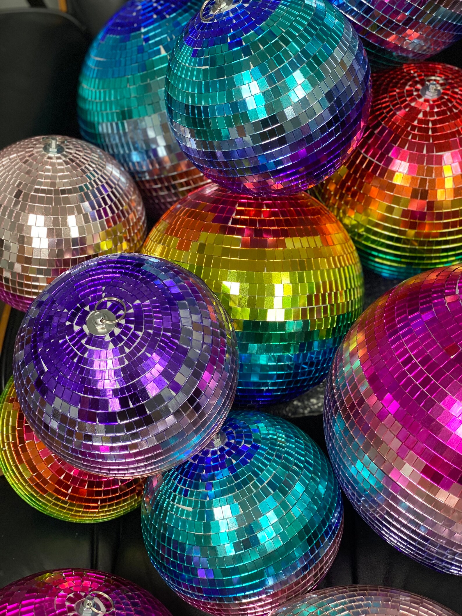 Colorful Disco Balls Assorted Sizes and Colors Stunning, Glam, Home or ...