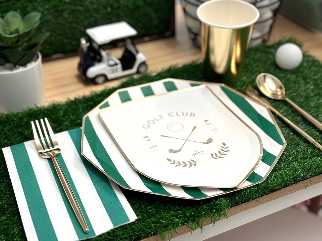 Golf Club Tableware Kit- Golfer Fans- Birthday- Luncheon- Father's Day ...