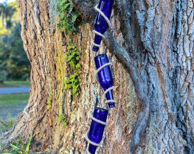 THREE Gullah Inspired Haint Blue Bottle Hangers. (6 Bottles Included ...