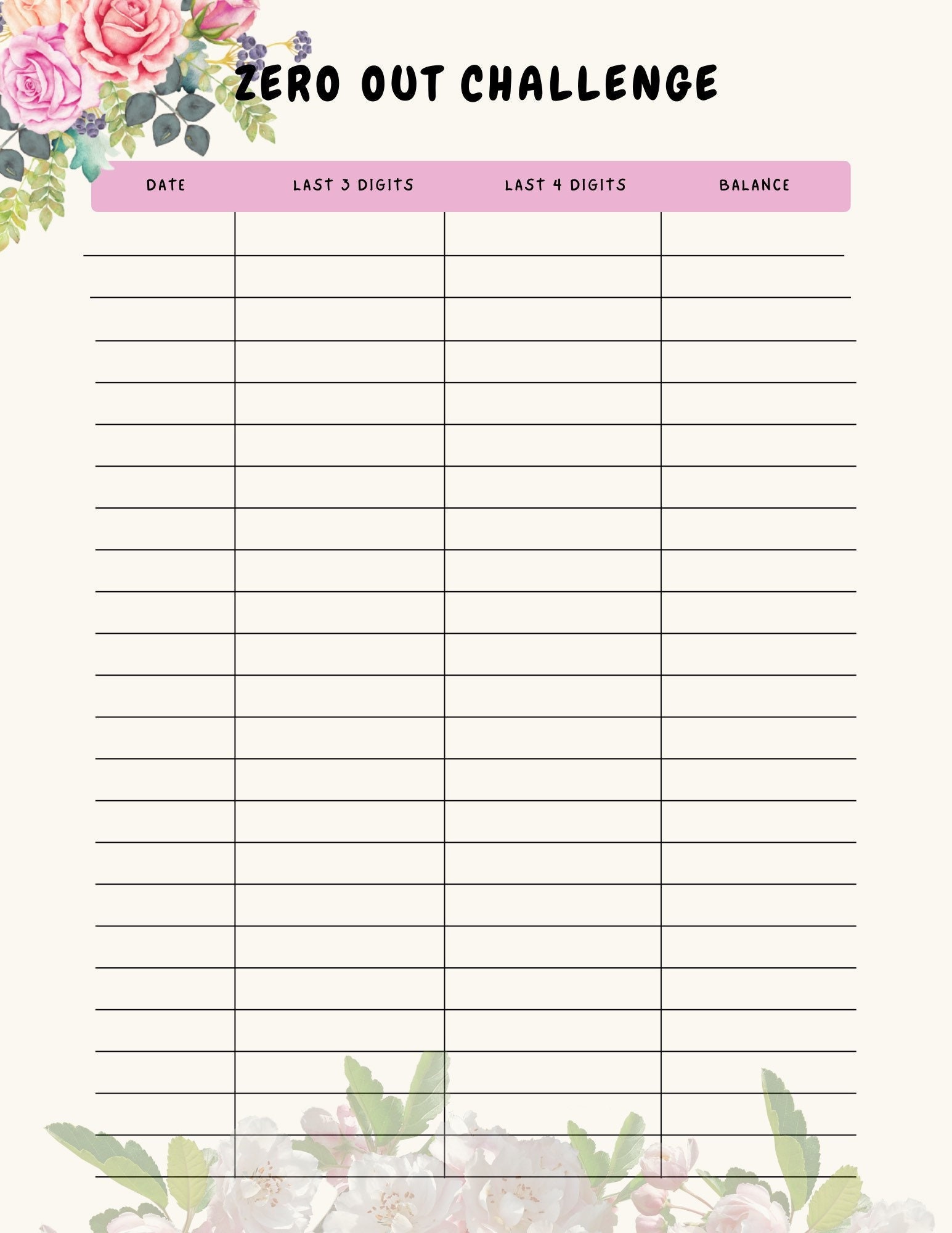 Zero Out Challenge - Etsy