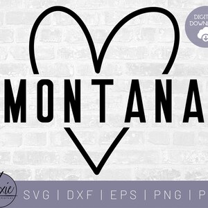 Montana Heart SVG Commercial Use Svg Doodle Heart Svg Montana Love Svg ...