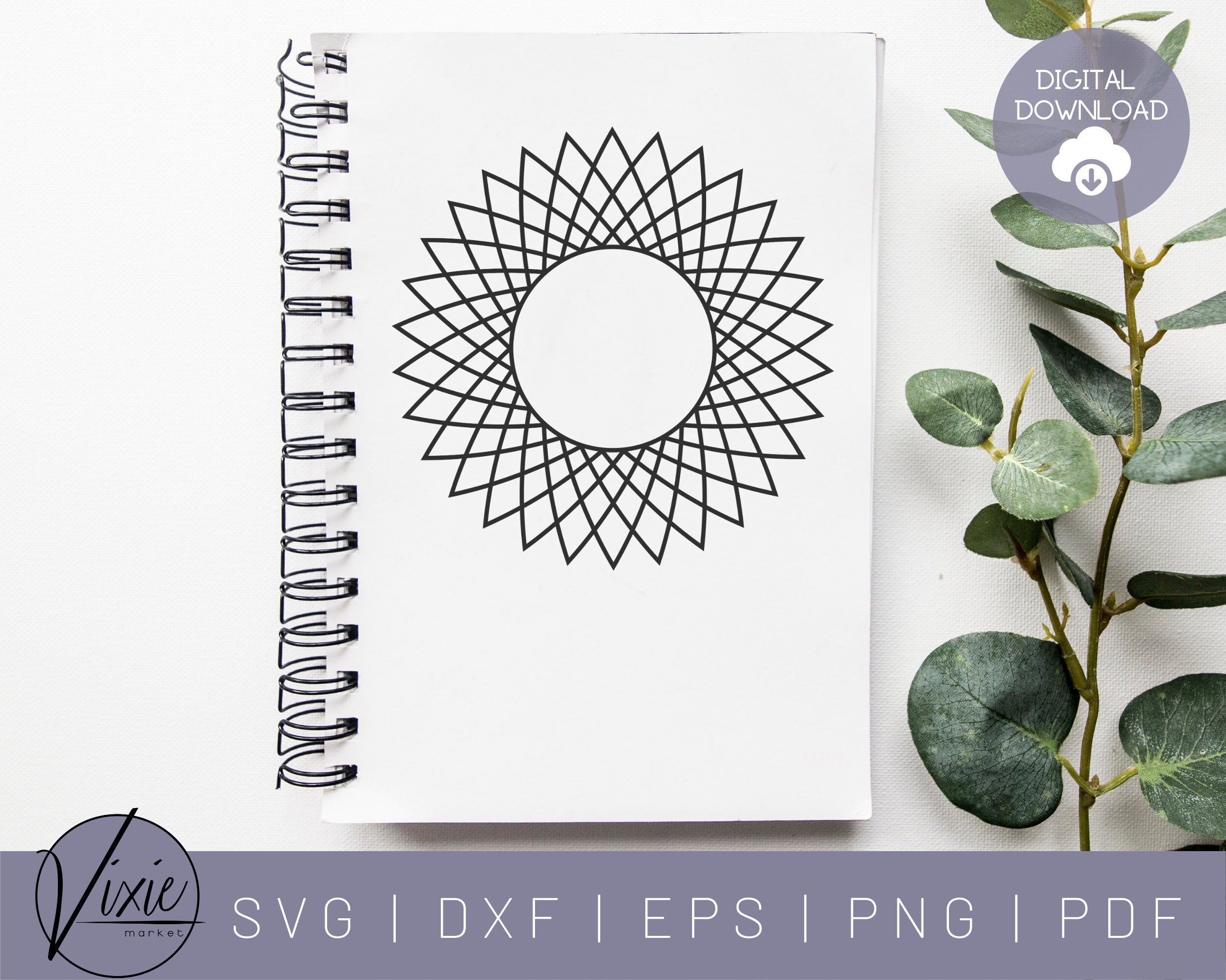 RBG SVG Ruth Bader Ginsburg Lace Collar Mandala Svg - Etsy
