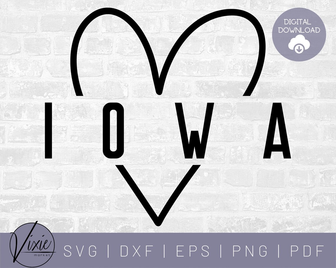 Iowa SVG Iowa Heart SVG Hand Drawn Heart SVG Iowa Love | Etsy