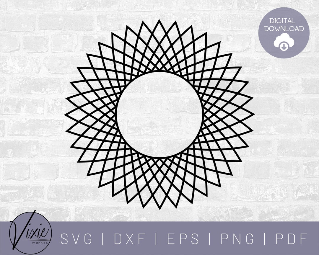 RBG SVG - Ruth Bader Ginsburg Lace Collar - Mandala Svg - Commercial ...
