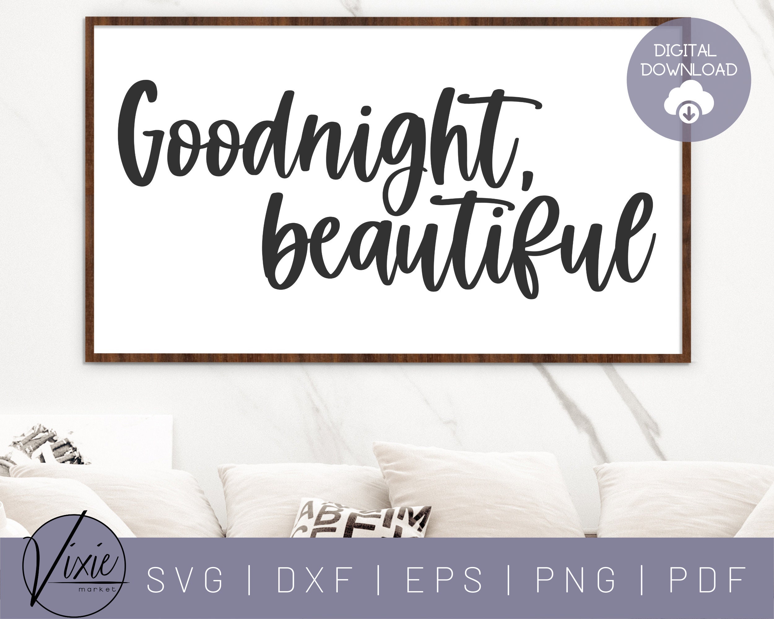 Goodnight SVG Good Night SVG Beautiful Cut File - Etsy UK