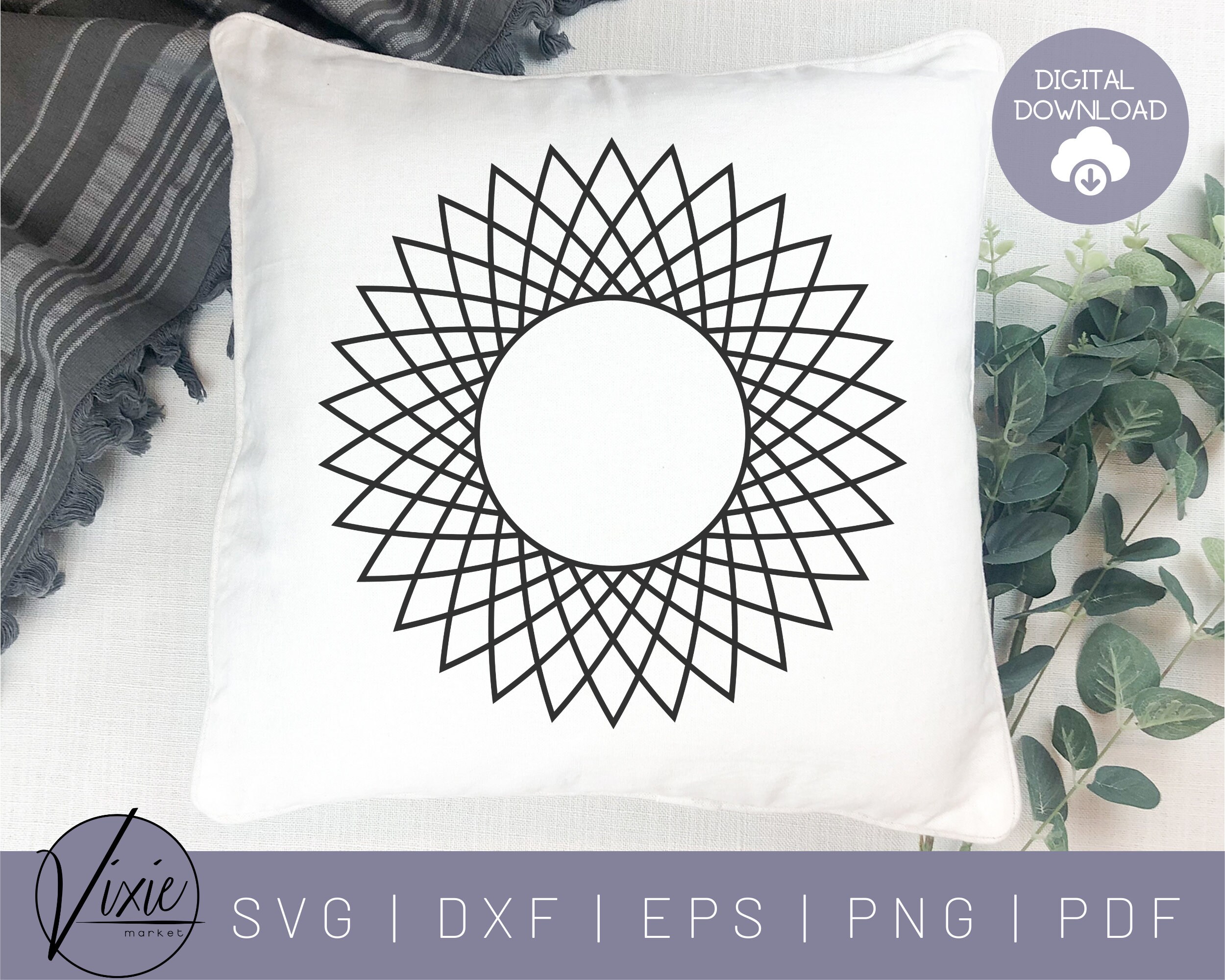 RBG SVG Ruth Bader Ginsburg Lace Collar Mandala Svg - Etsy