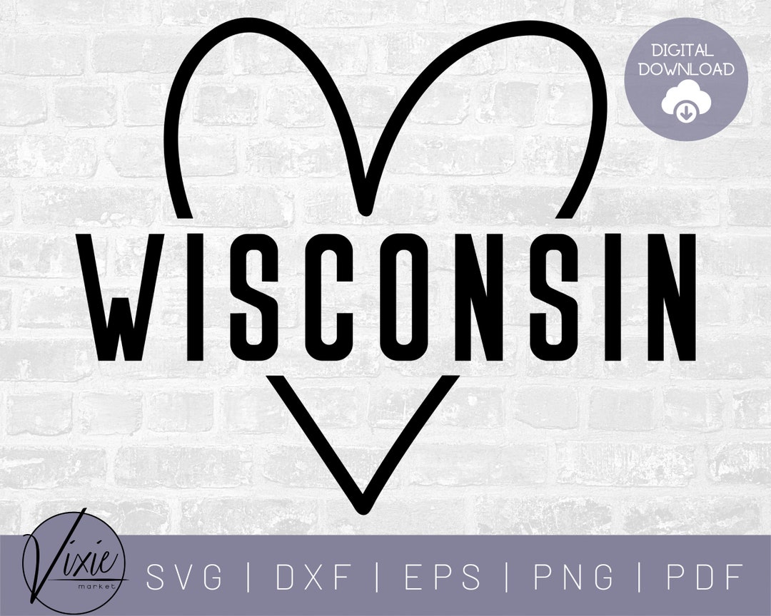 Wisconsin SVG WI Svg Wisconsin Heart Svg Hand Drawn - Etsy Hong Kong