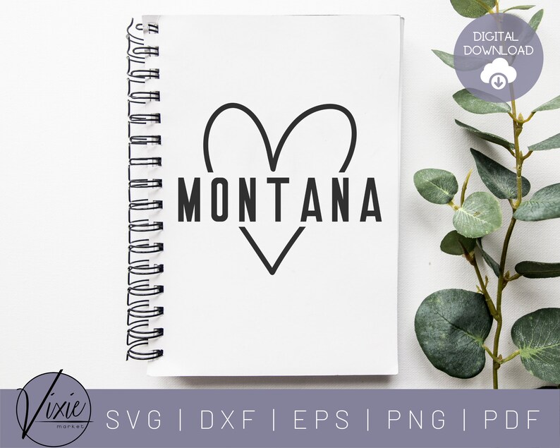 Montana Heart SVG Commercial Use Svg Doodle Heart Svg Montana Love Svg ...