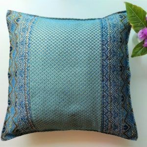 Blue Patchwork Cushion Case Blue Cushion Cover Bohemian - Etsy