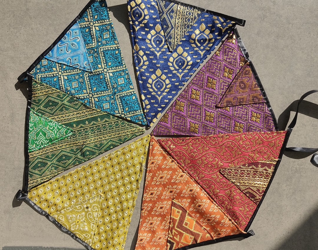 Multi-color Pennant, Prayer Flags, Garland Banner, Chakras Flags, Yoga ...