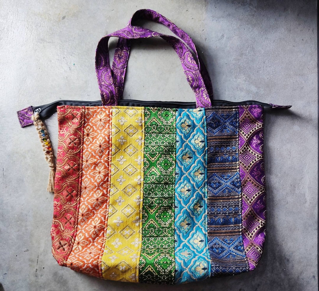 Rainbow Shoulder Bag 7 Chakras Bag Rainbow Tote Shopping - Etsy