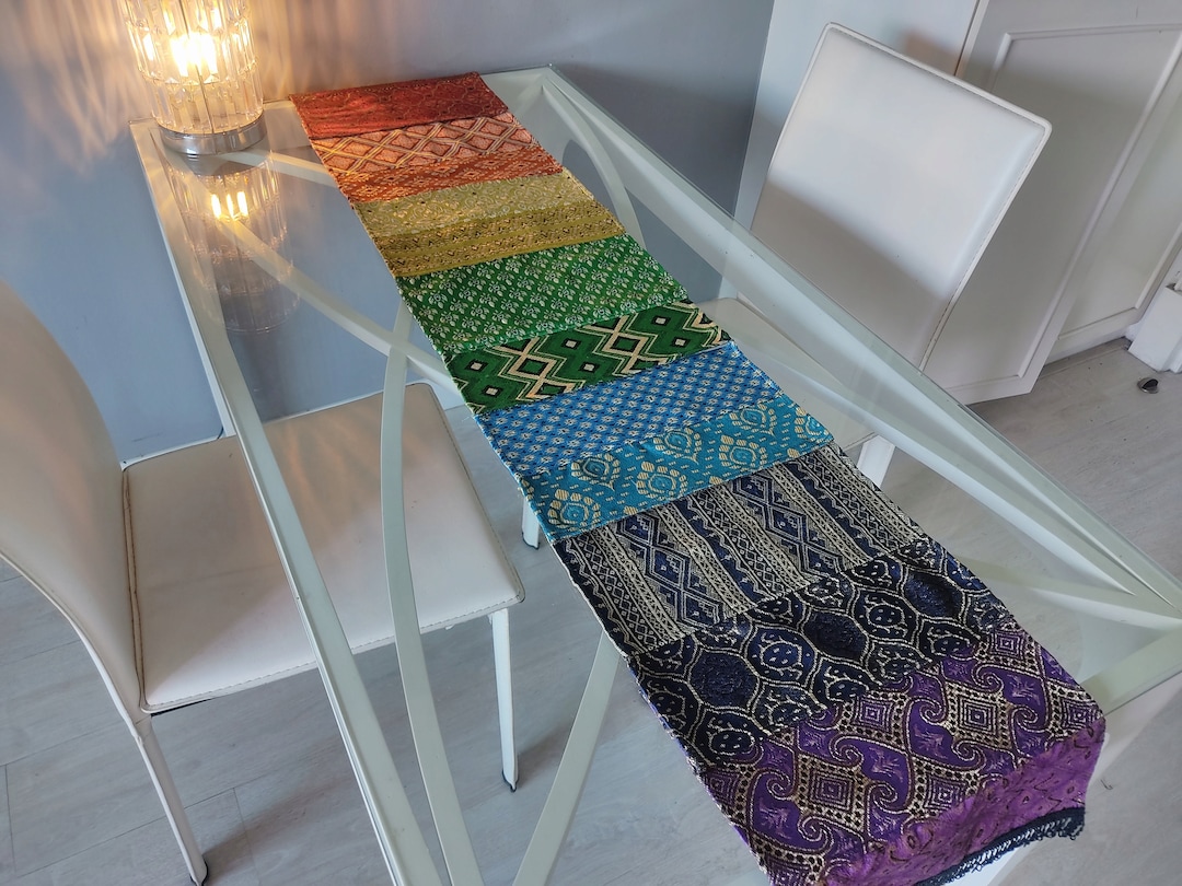 Rainbow Table Runner, Seven Chakras Home Decor, Dining Room Decoration ...