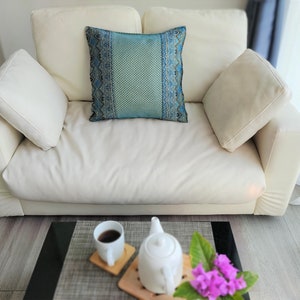 Blue Patchwork Cushion Case Blue Cushion Cover Bohemian - Etsy