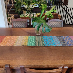 Purple Blue Green Table Runner With Golden Shine, Dining Table ...