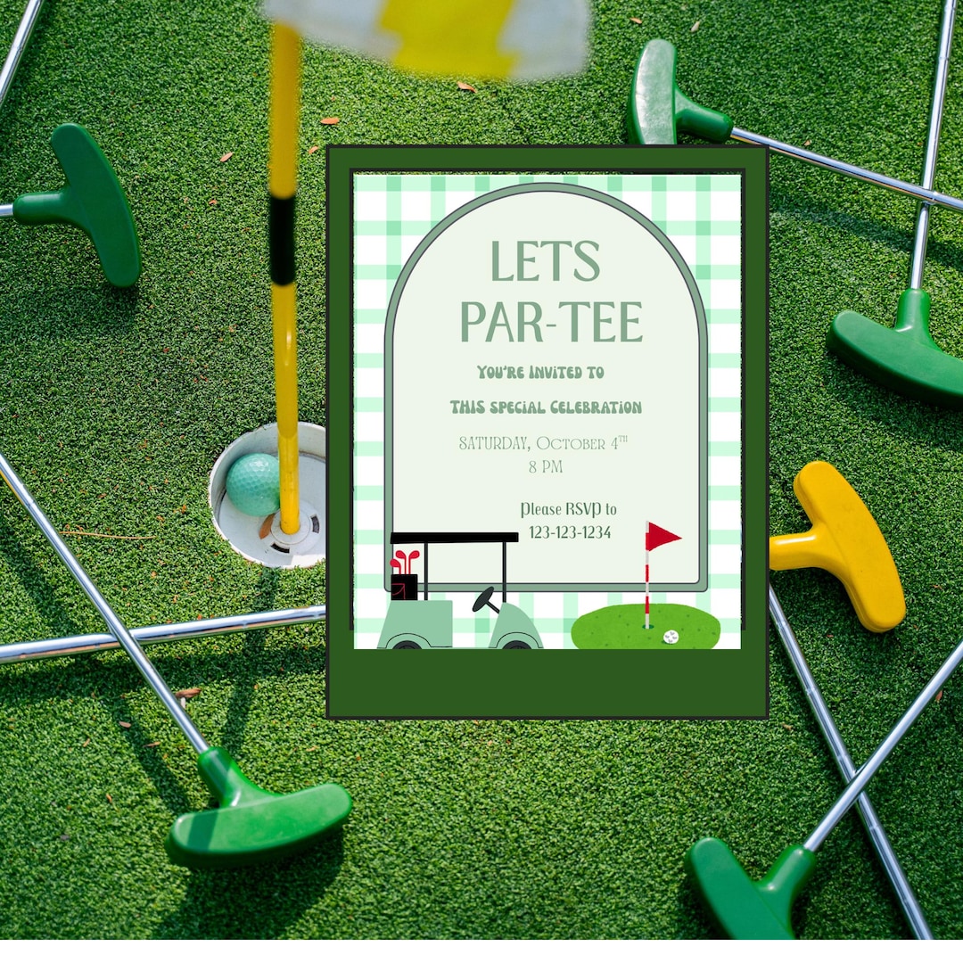 Editable Golf Party Invitation - Let's Par-tee Canva Template - 5x7 ...