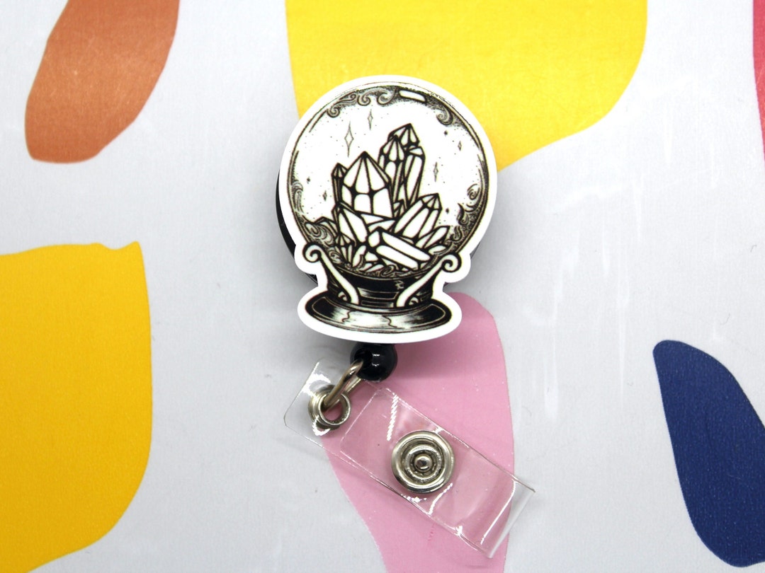 Crystal Ball Badge Reel, Crystal Badge Reel, Retractable Badge Reel - Etsy