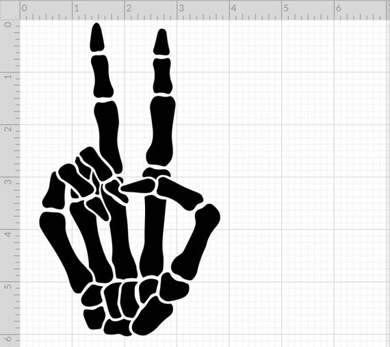 Skeleton Peace Sign Hand Vinyl Decal Skeleton Decal Car - Etsy