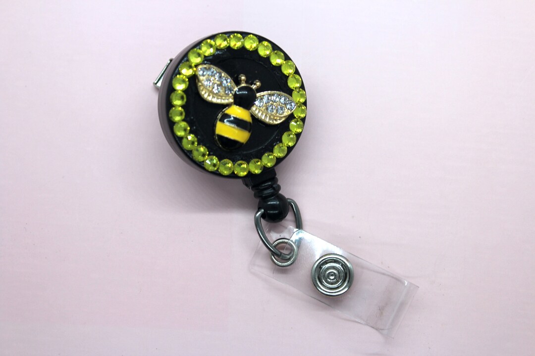 Queen Bee Gem Badge Reel, Retractable ID Holder - Etsy