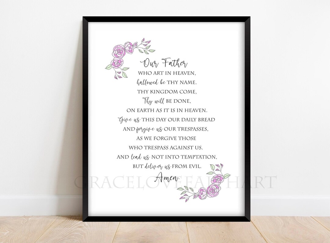 The Lord's Prayer, Our Father, Prayer, Christian Wall Art, Printable ...