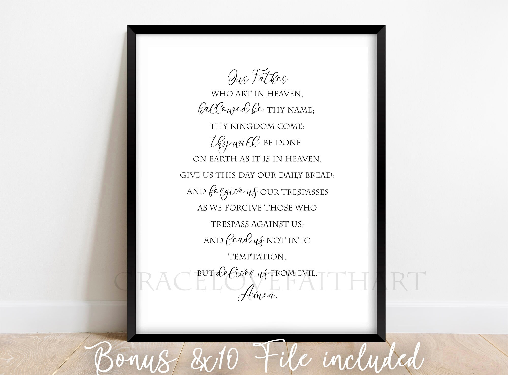 The Lord's Prayer, Our Father, Prayer, Christian Wall Art, Printable ...