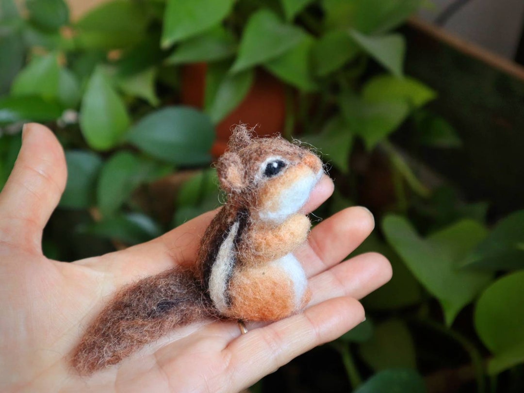 Needle Felted Chipmunk Miniature, Handmade Wool Animal Gift - Etsy