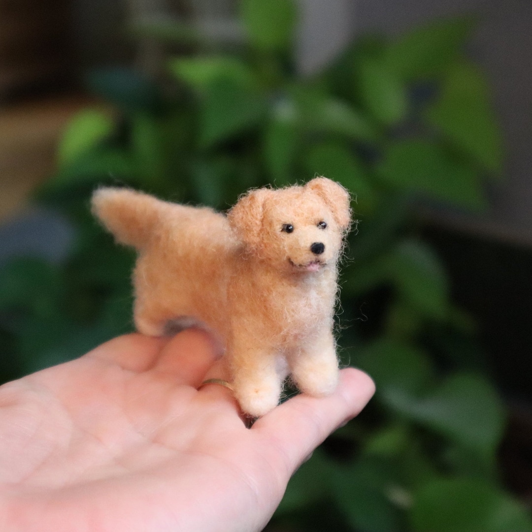 Needle Felted Golden Retriever Needle Felted Dog Miniature Handmade Dog ...
