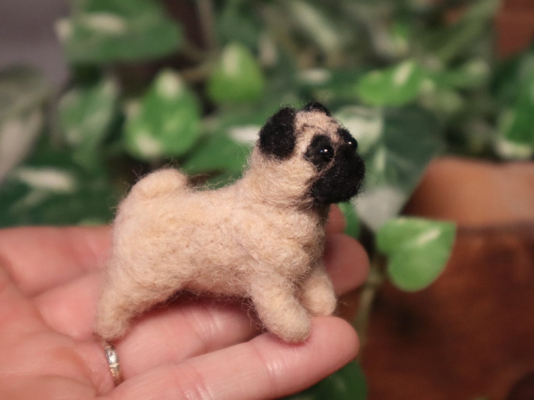 Needle Felted Pug, Miniature, Dollhouse Dog, Needle Felted Dog - Etsy