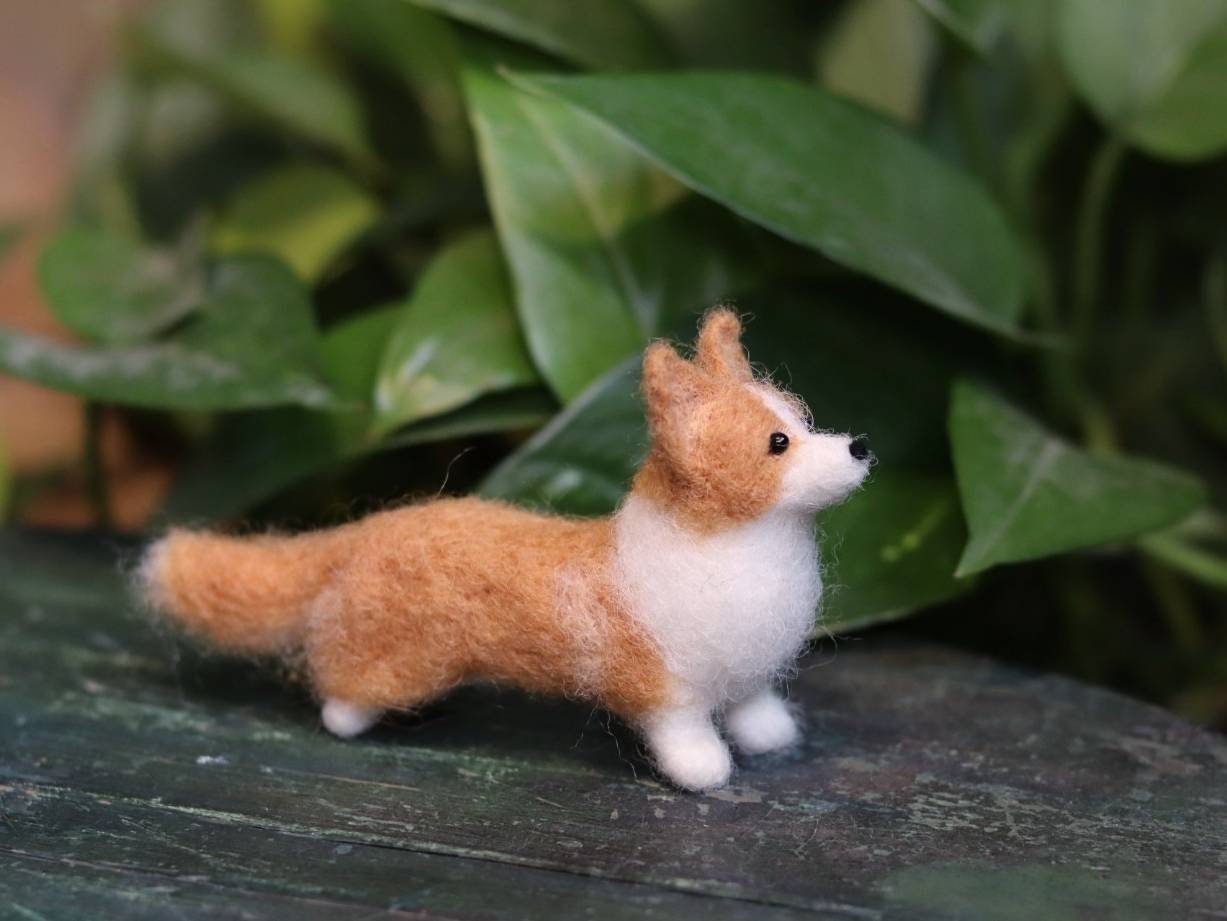 Needle Felted Corgi Needlefelted Dog Hand Made Felt Dog | Etsy