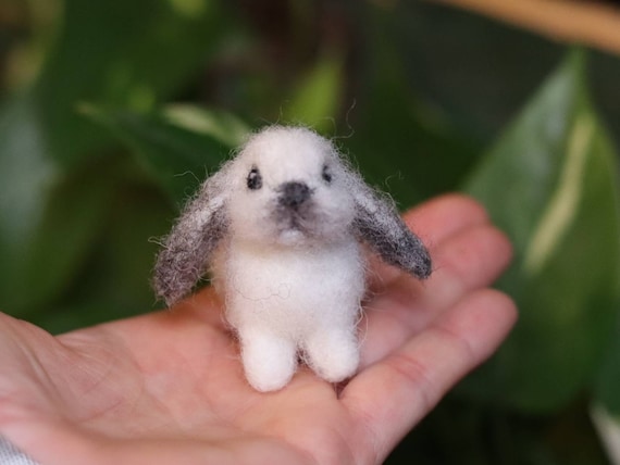 Needle Felted Lop Eared Bunny Cottontail Rabbit Little - Etsy