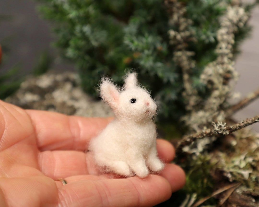 Needle Felted Baby Bunny Cottontail Rabbit Handmade Little Bunnyrabbit ...
