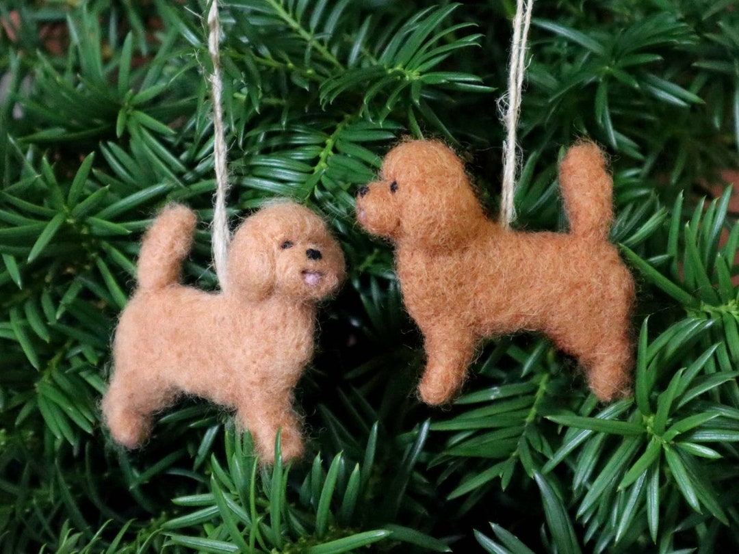 Needle Felted Poodle Christmas Decoration Handmade Dog Christmas Tree ...