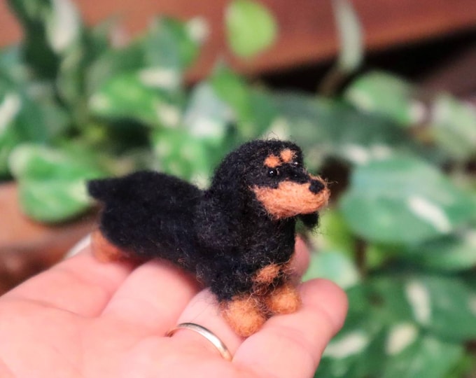 Needle Felted Dachshund Miniature Dollhouse Dog - Etsy