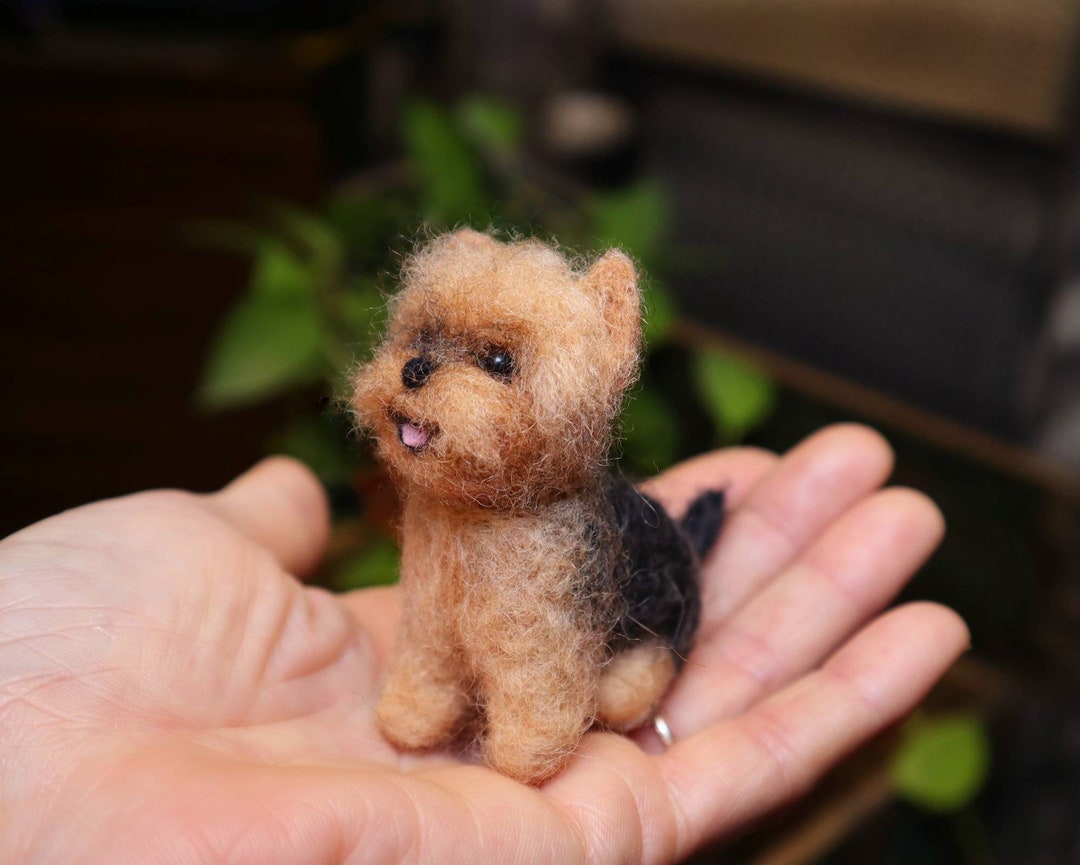 Needle Felted Yorkie: Handmade Miniature Wool Dog, Animal Lover Gift - Etsy