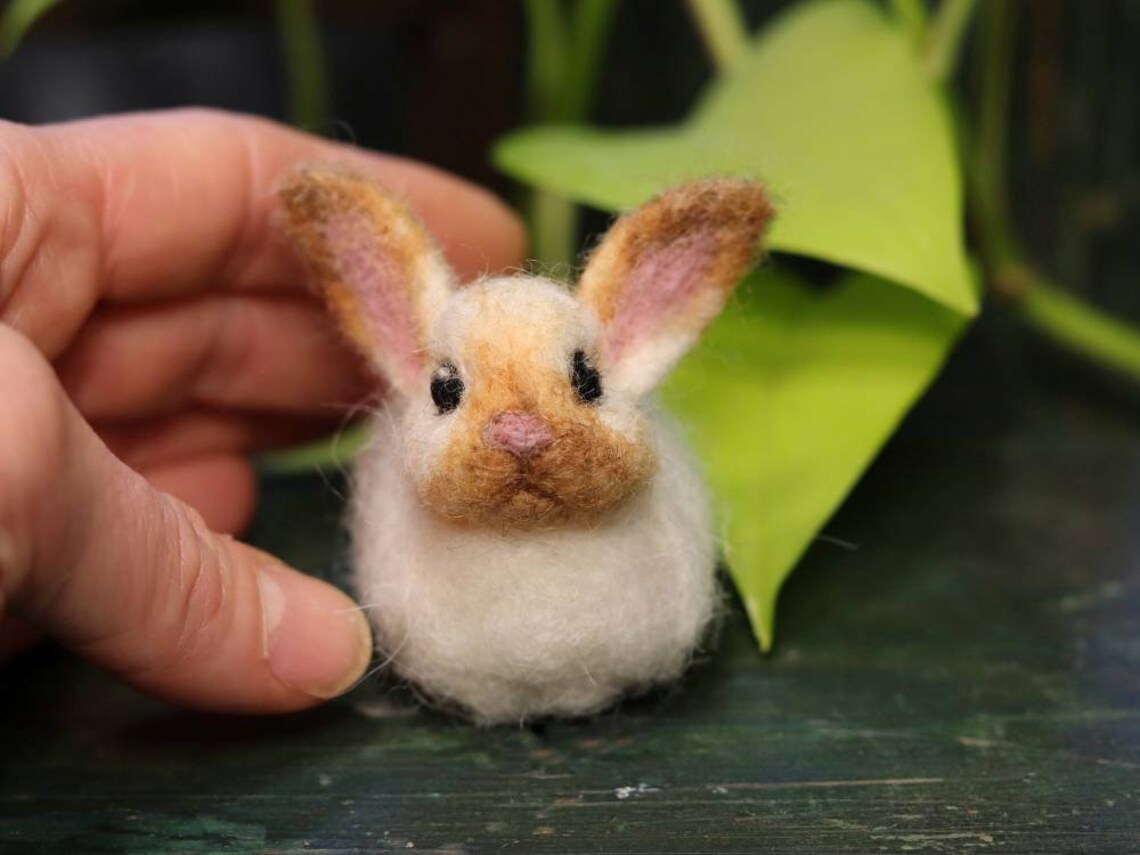 Needle Felted Baby Bunny Cottontail Rabbit Little - Etsy