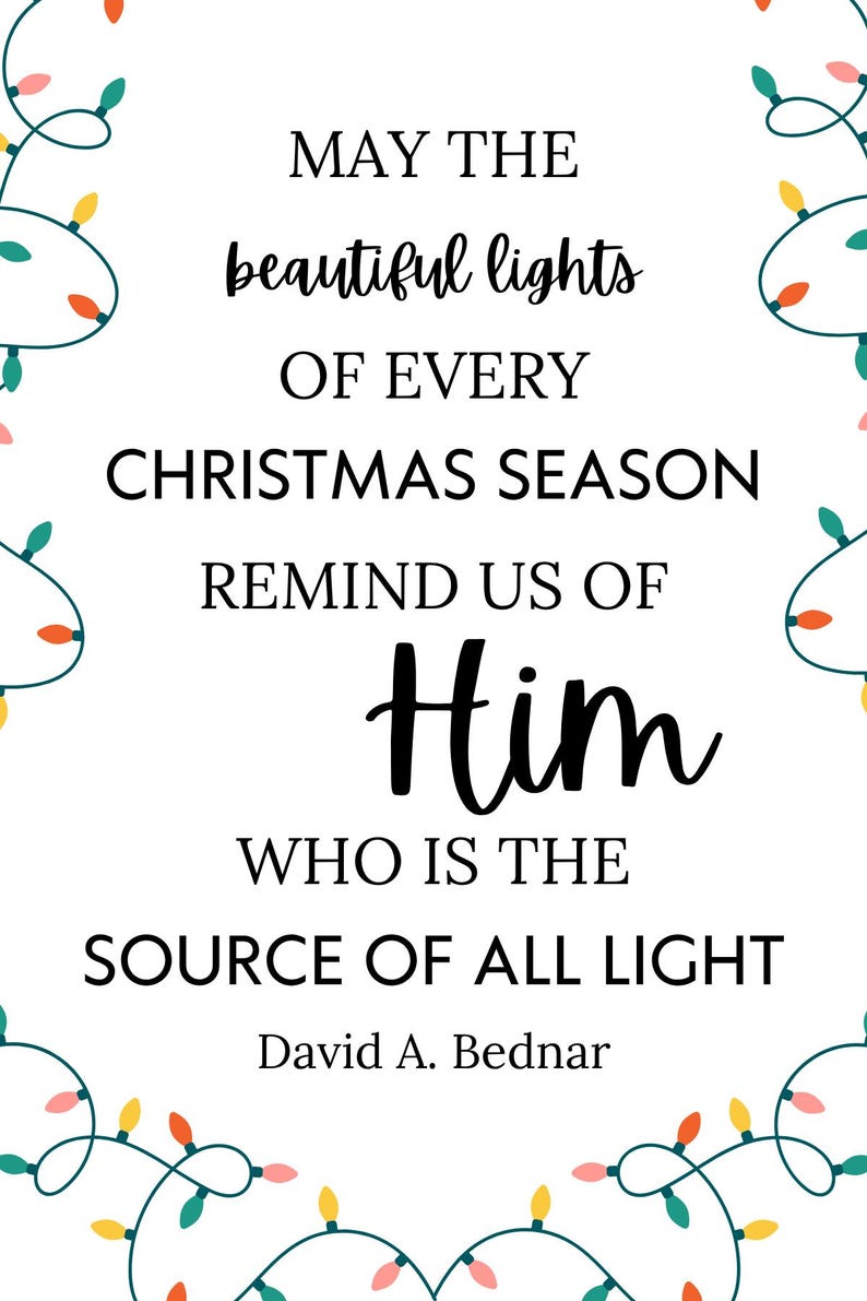 Christmas LDS Quote Printables | 4x6 Holiday Program Covers | Latter ...