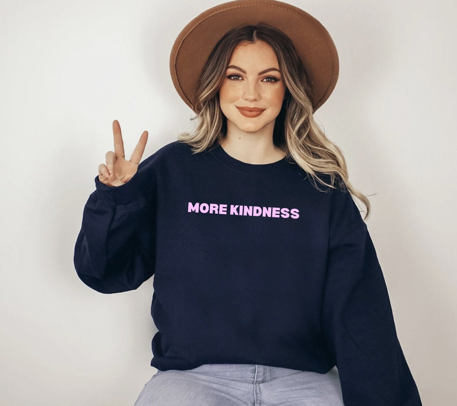 More Kindness Sweatshirt Trendy Sweatshirt Positive Quotes Words on ...