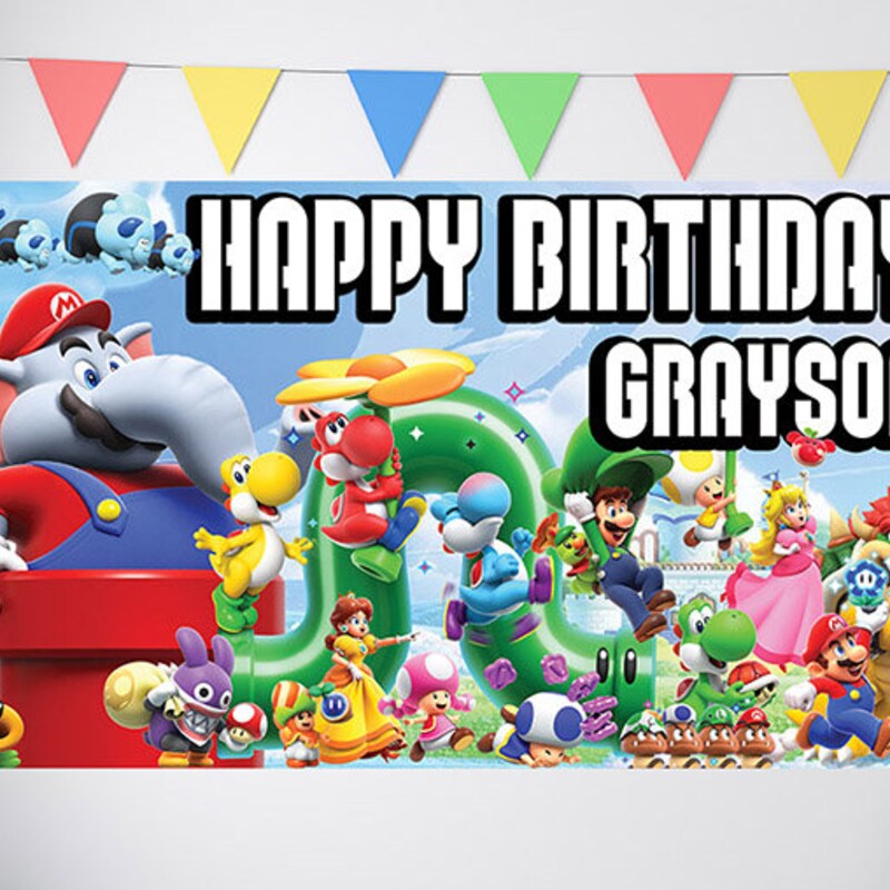 Mario Kart Banner - Etsy