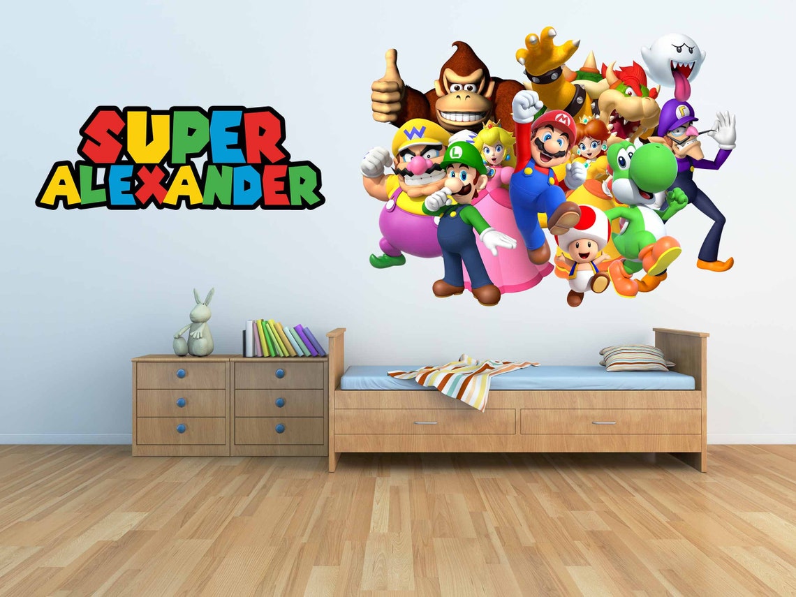 Super Mario Inspired Decal Mario Decal Game Room Mario Kart | Etsy