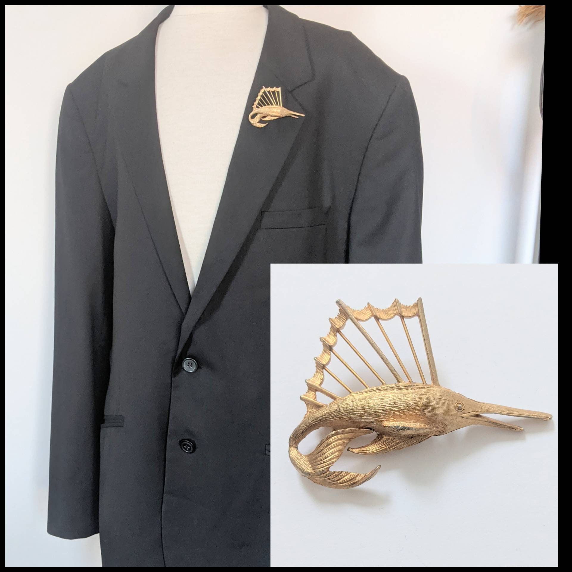 Large Marlon Fish Brooch for Men - Etsy