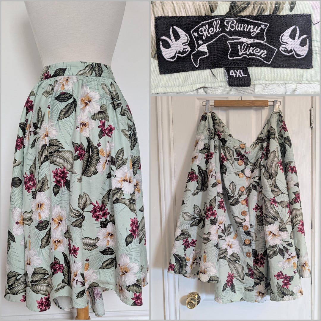 Floral Print Hell Bunny Vixen 4XL Skirt - Etsy