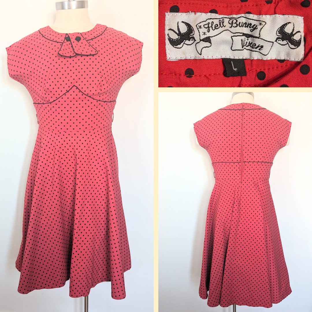 L Hell Bunny Vixen Ladybug Dress - Etsy