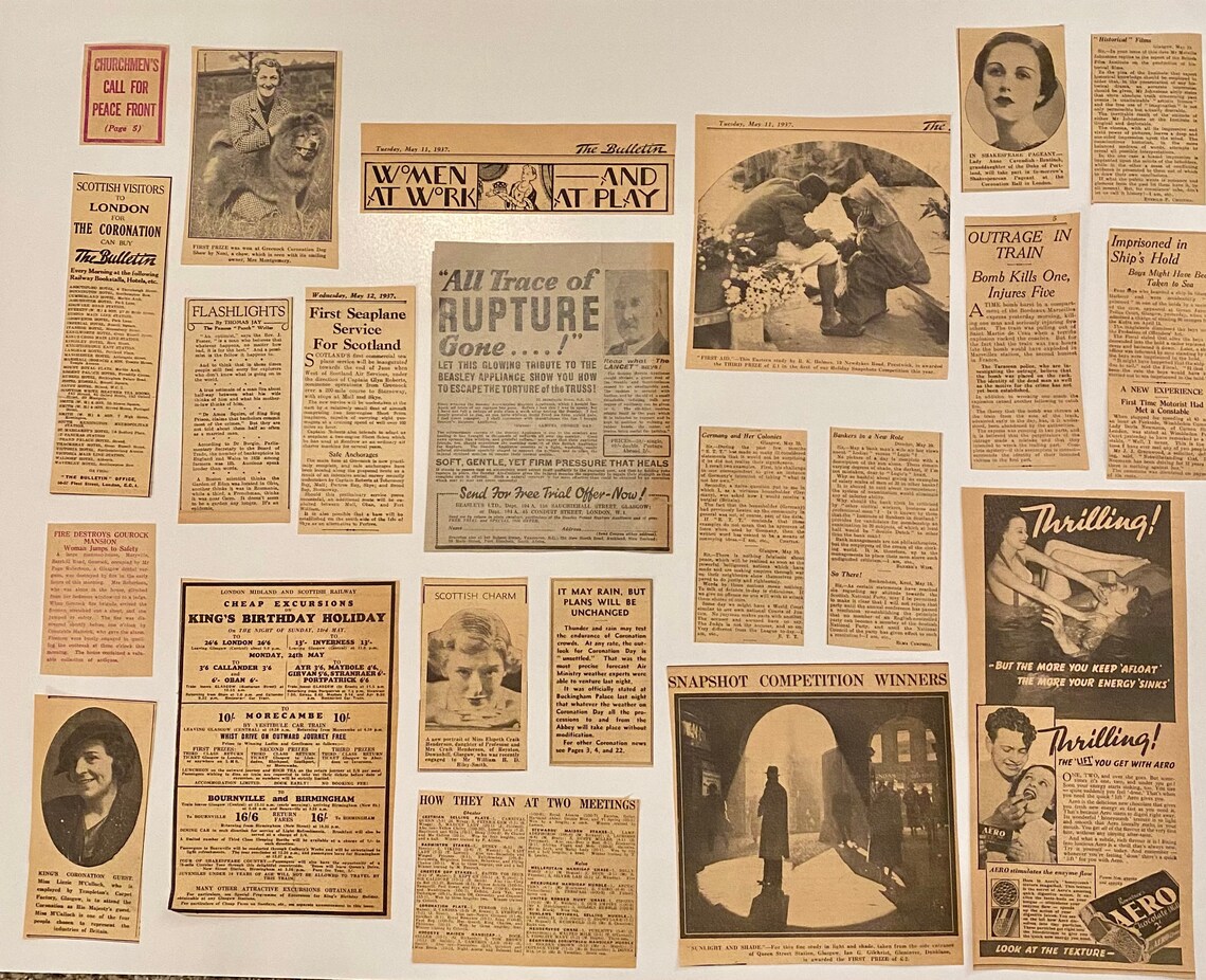 20 Vintage Newspaper Clippings and Advertisements Scottish | Etsy