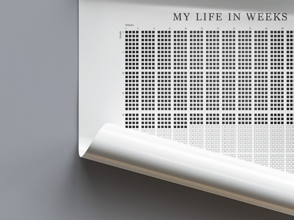 My Life in Weeks Calendar Planner Physical Poster - Etsy