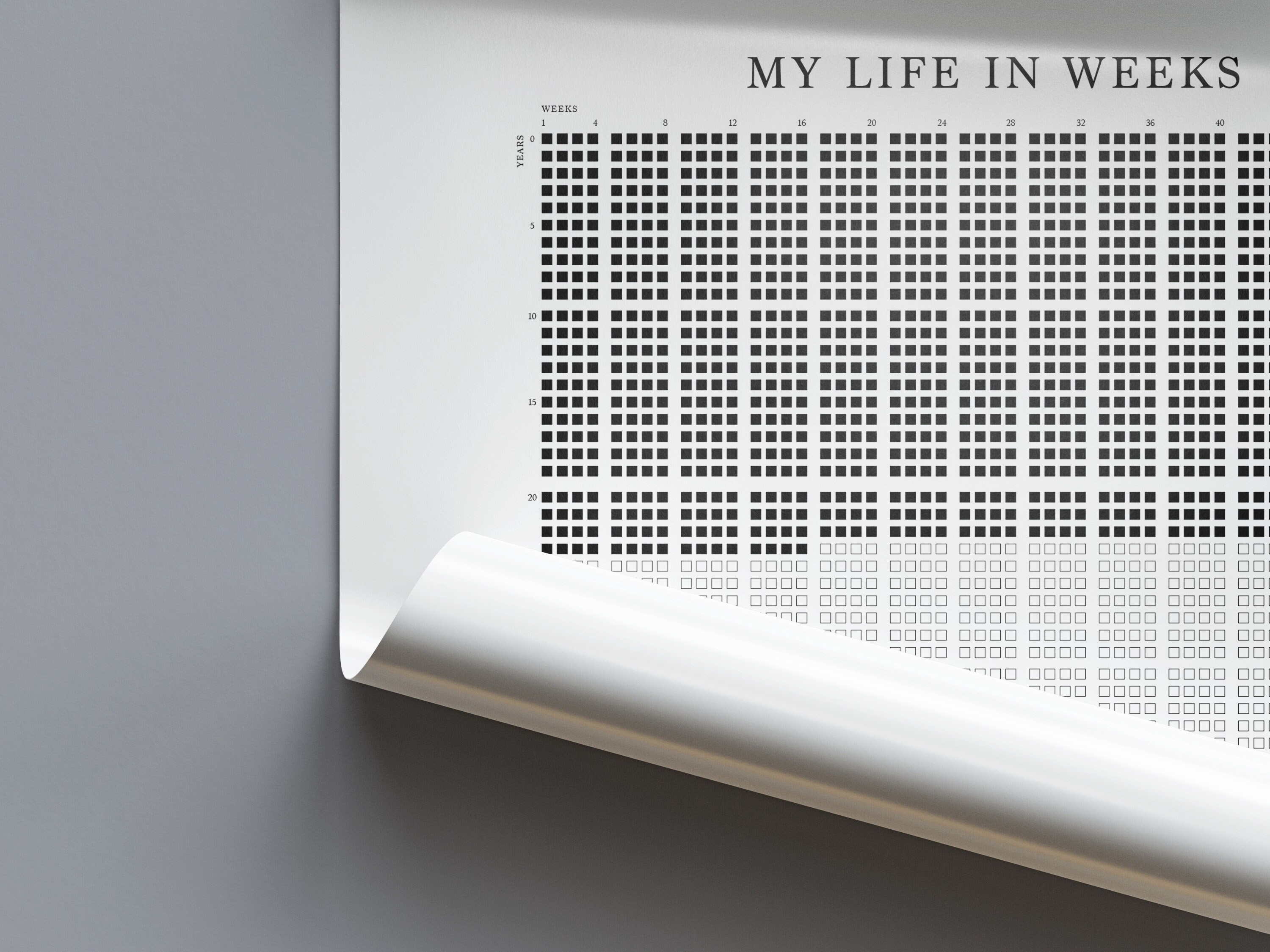My Life in Weeks Calendar Planner Physical Poster - Etsy