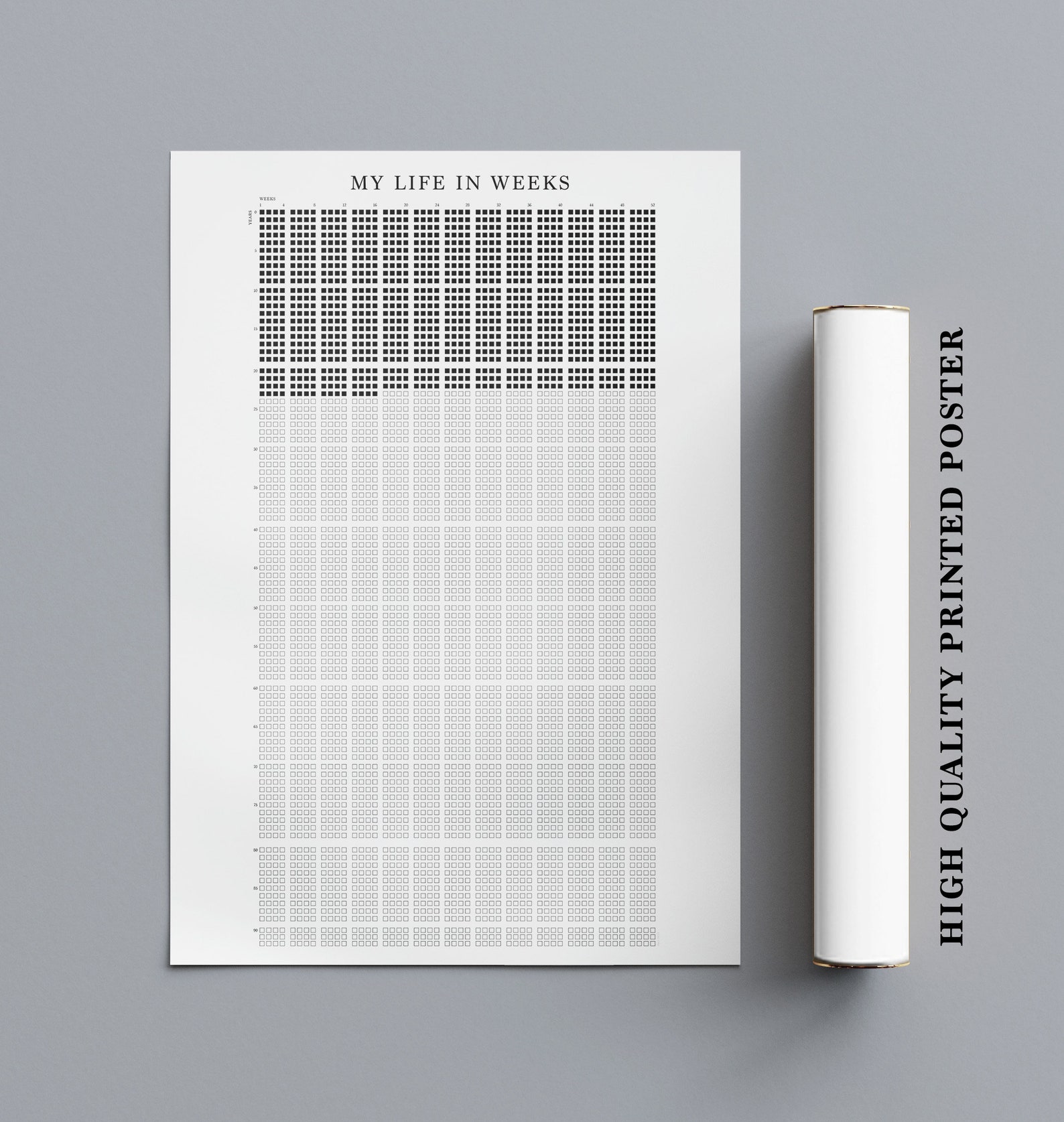 My Life in Weeks Calendar Planner Physical Poster - Etsy