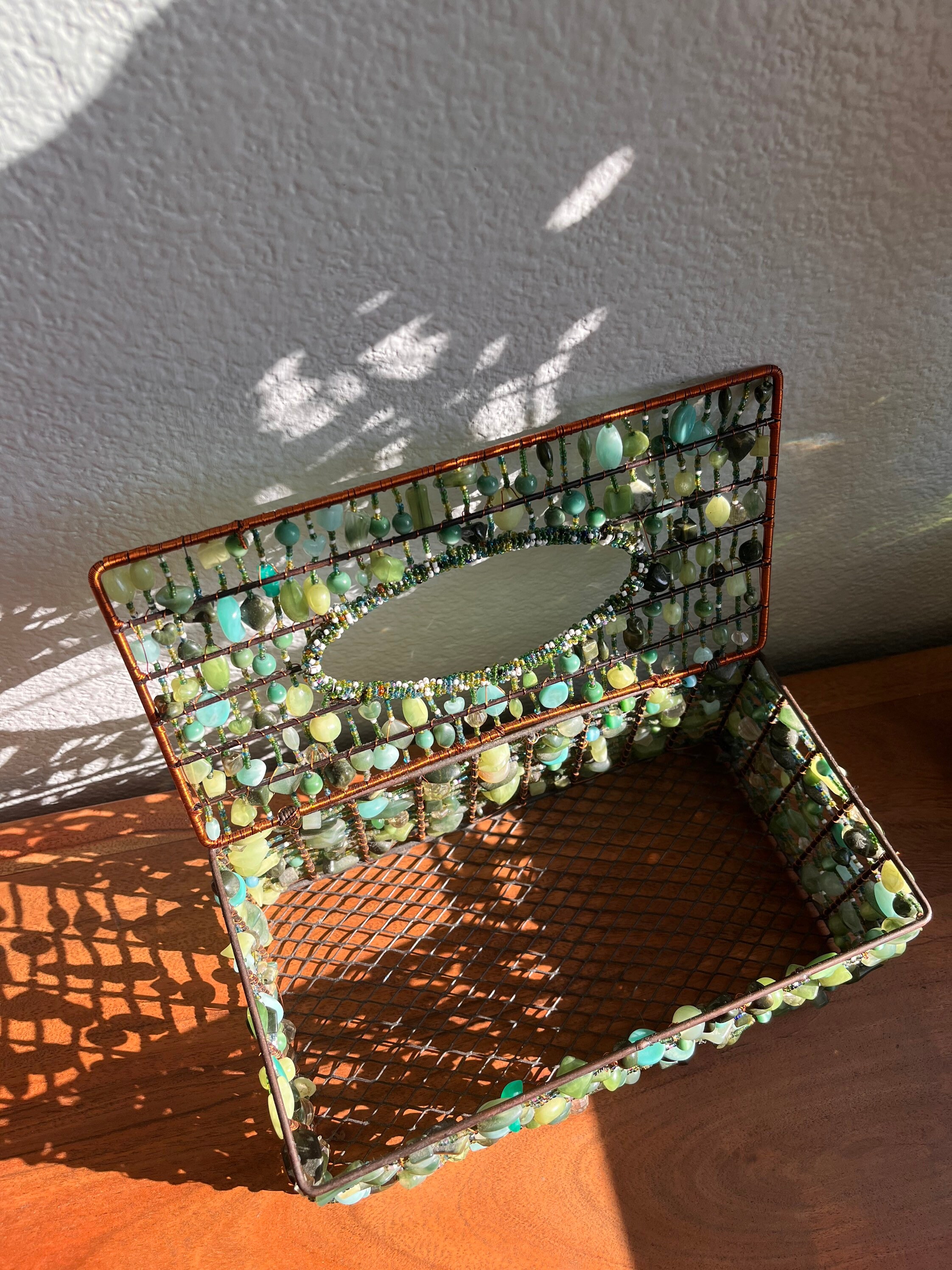 Beaded Wire Tissue Box Bohemian Hand Made Tissue Box Table Decore - Etsy